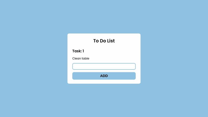 To Do List using Simple Javascript