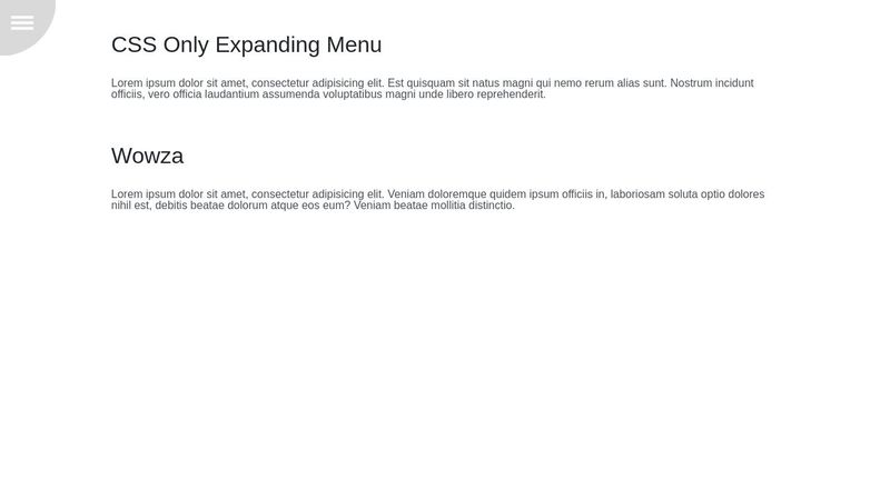 CSS Only Expanding Menu