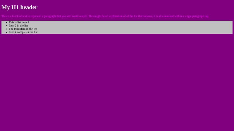 练习4-1：Building Your First CSS Rule Set