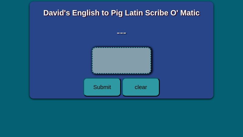 English to Pig Latin
