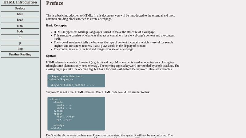 Technical Documentation - HTML