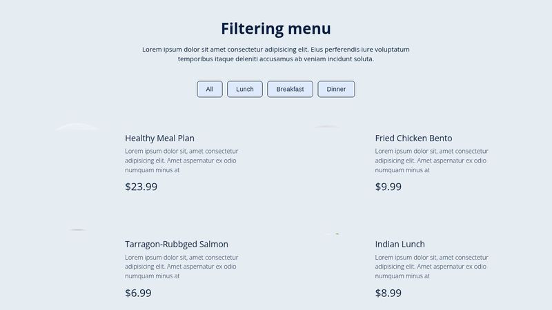 JS: Filtering Menu Items