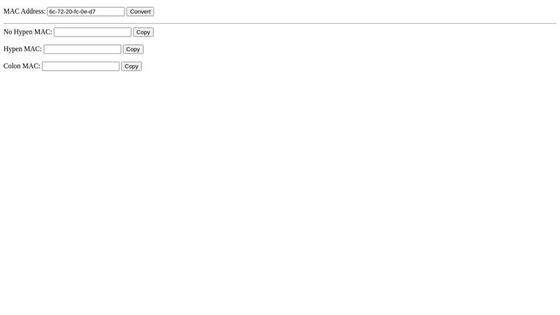 MAC Address Converter