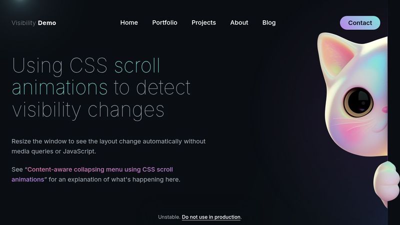 Using CSS scroll animations to detect visibility changes