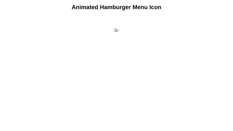 Animated Hamburger Menu Icon
