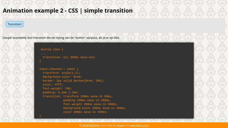 Animation example 2 - CSS | simple transition