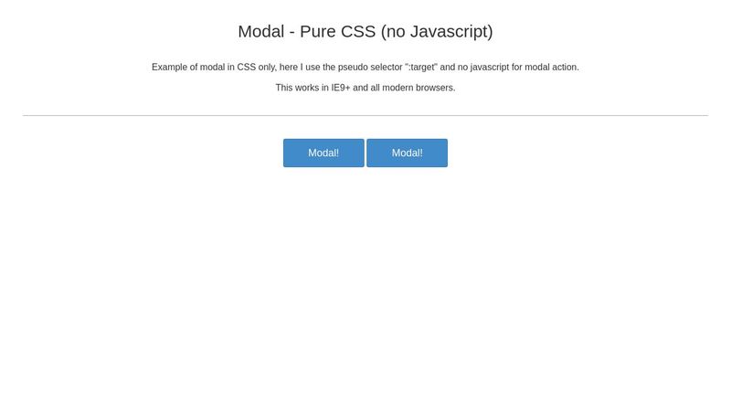 Modal - Pure CSS (no Javascript)