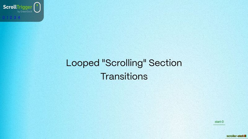 Sample 2 for Looped "Scrolling" Section Transitions - ScrollTrigger
