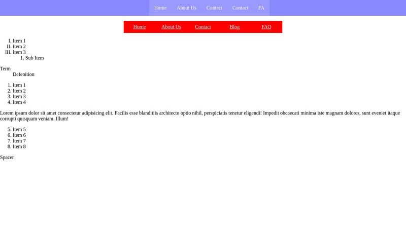Codepen 3: Lists, Navigation, Links