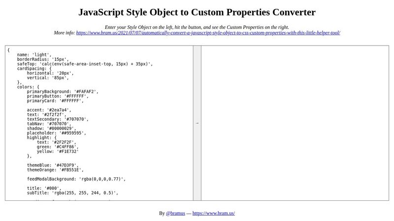 JavaScript Style Object to Custom Properties