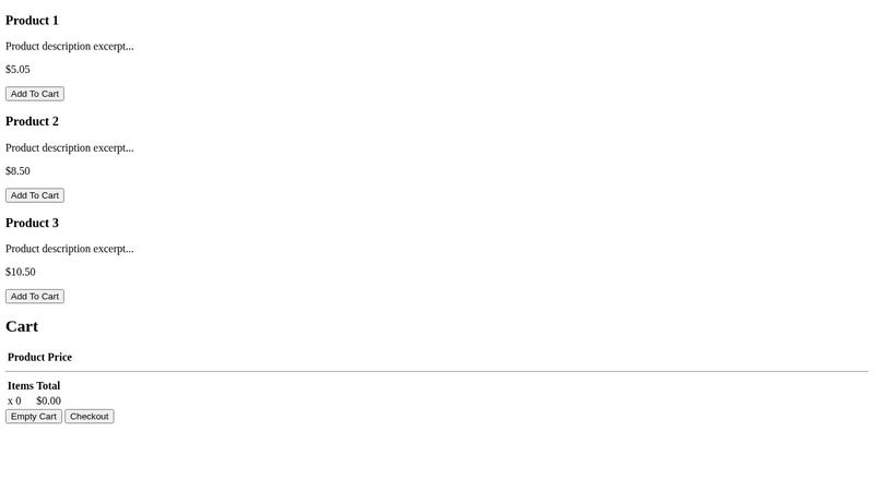 Javascript Shopping Cart