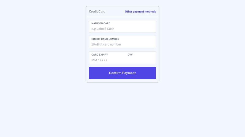 Credit Card Payment Form