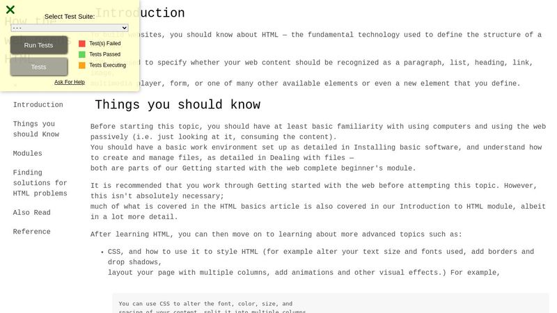 HTML Technical Documentation Page