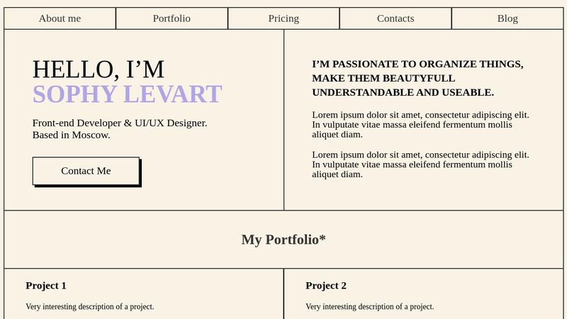 Portfolio Page - Sophy Levart