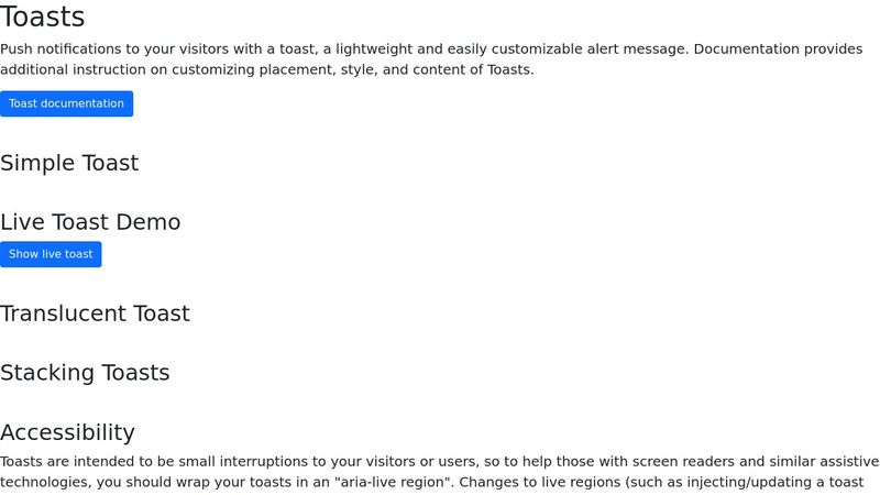 Bootstrap 5 Components - Toasts