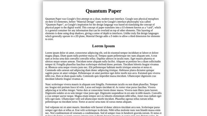 Quantum Paper