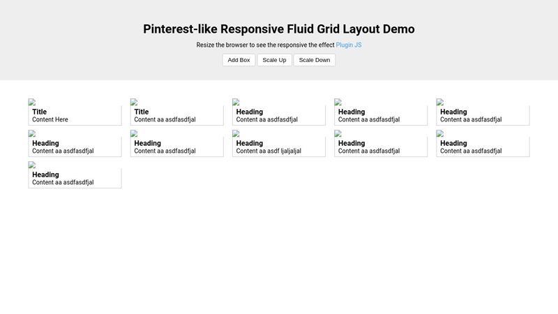 Pinterest Responsive Waterfall Grid Layout Style with JavaScript