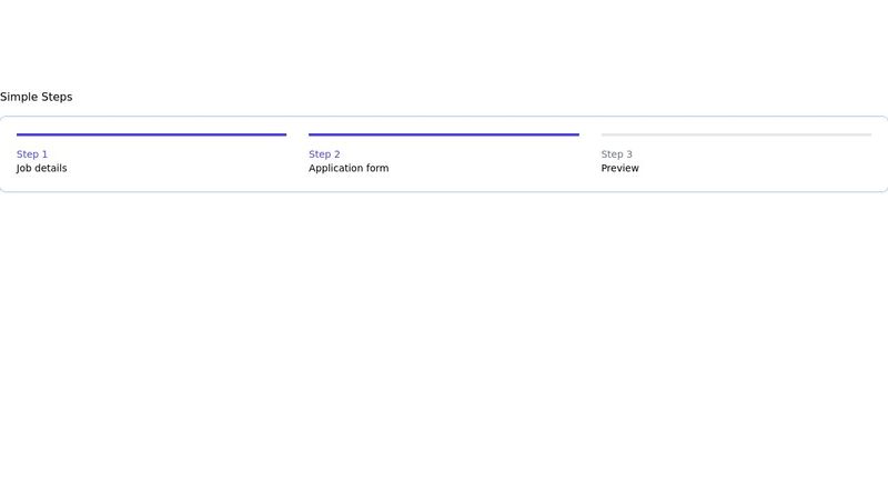 Simple step progress bar in tailwind css
