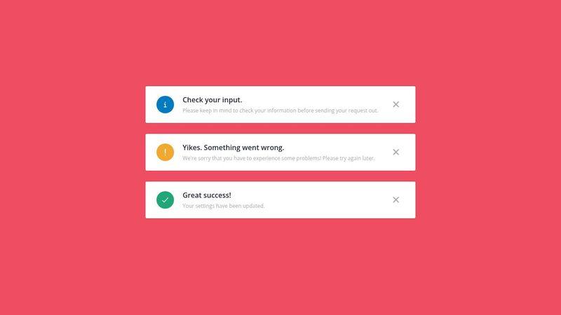 Alert and Flash Notification Messages UI Design