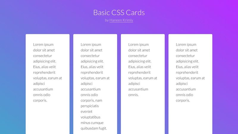 Basic CSS Cards