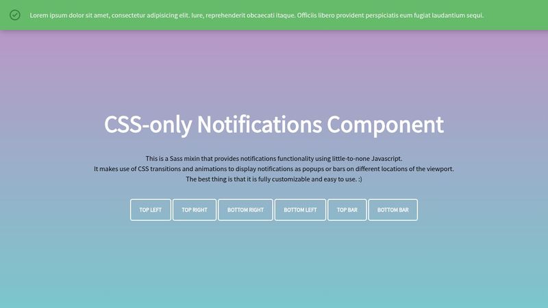 CSS-only Notifications Component