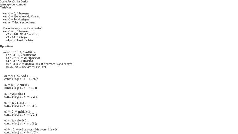 Some JavaScript Basics