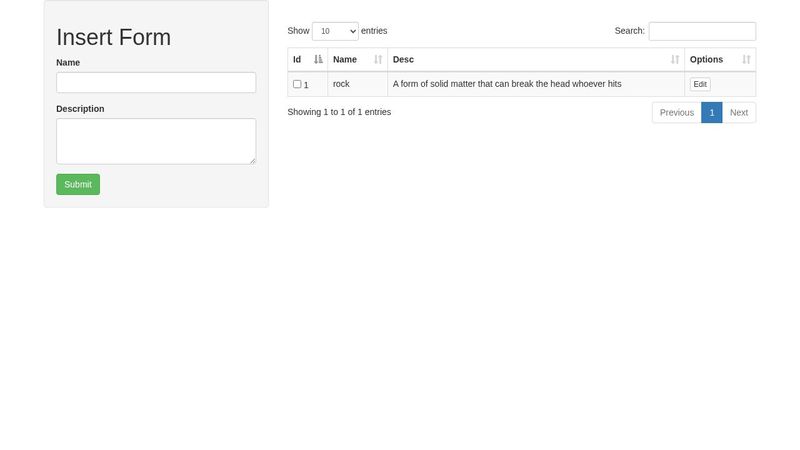 Crud React DataTable