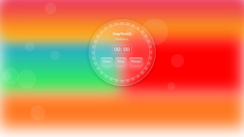 How to make Glassmorphism Digital StopWatch Using HTML CSS and JavaScript