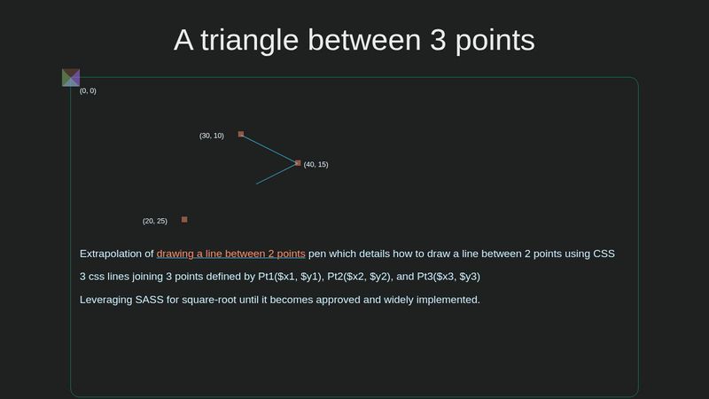 Drawing a triangle between 3 points using css
