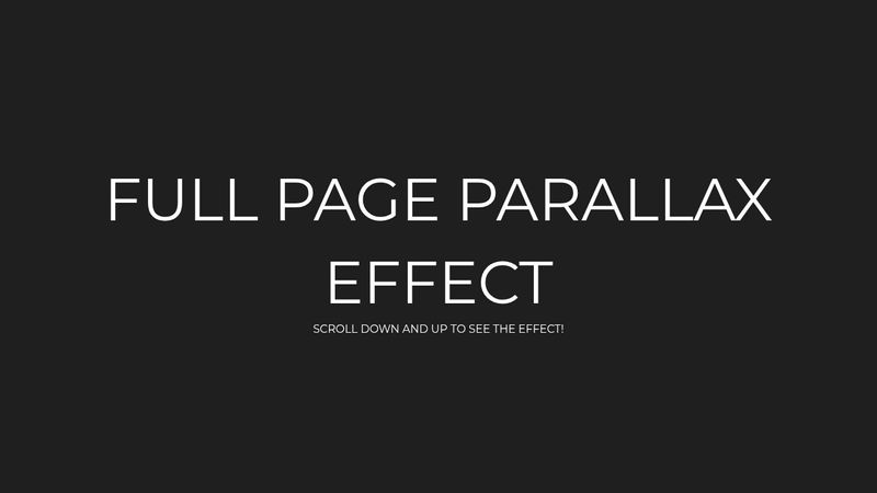 Full Page Parallax Scroll Effect