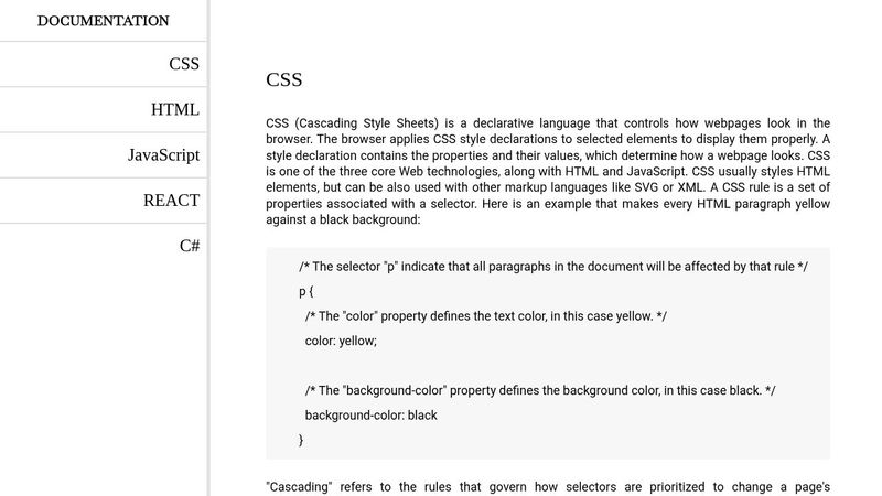 Technical Documentation Page