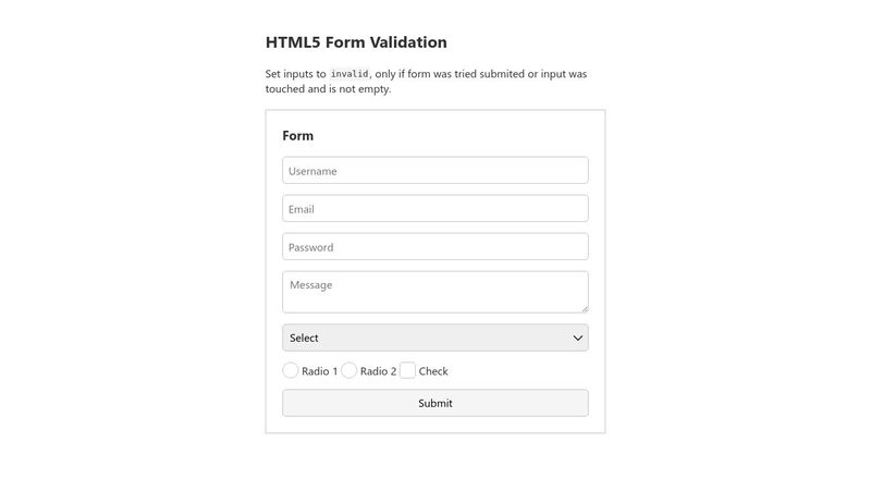 JavaScript improved HTML5 Form validation