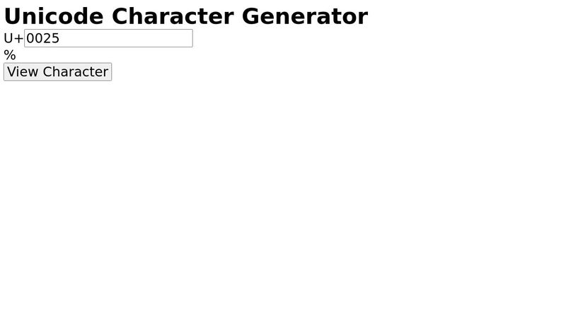 Unicode Character Generator