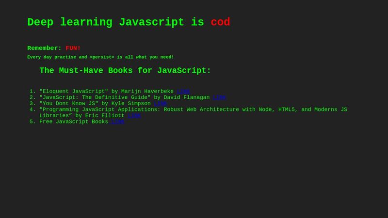 Deep learning Javascript
