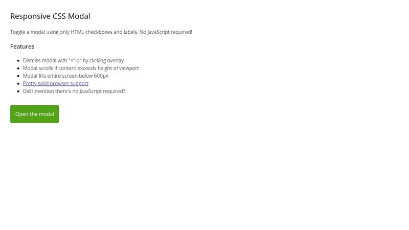 CodePen - Responsive CSS Modal