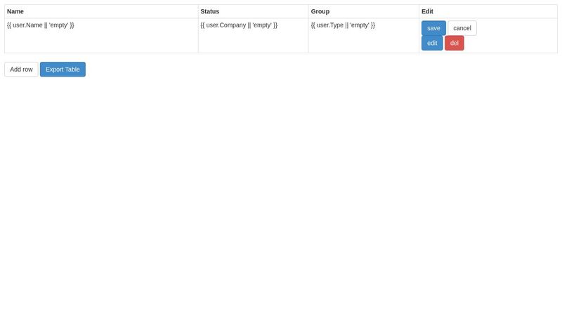 Angular Editable Table - Forked