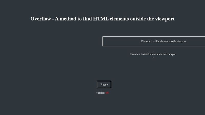 Overflow - method to find elements outside the viewport