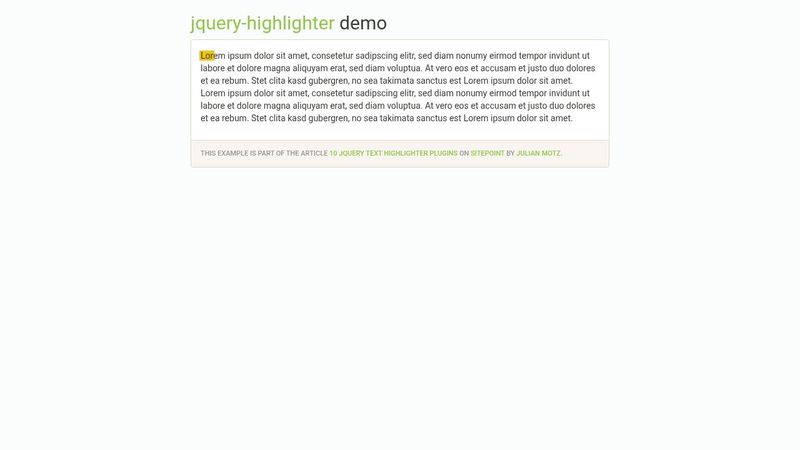 jquery-highlighter demo