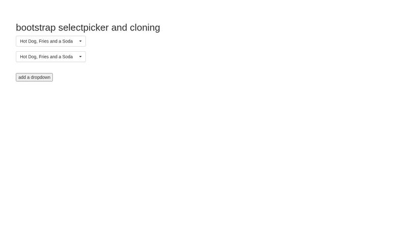 bootstrap Selectpicker and Cloning