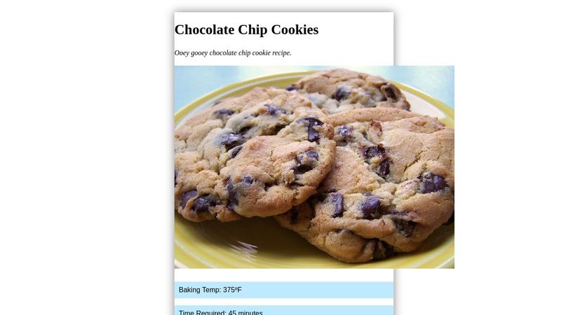 CSS: Cookie recipe