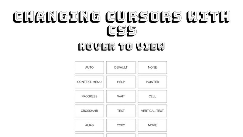 Changing Cursors with CSS