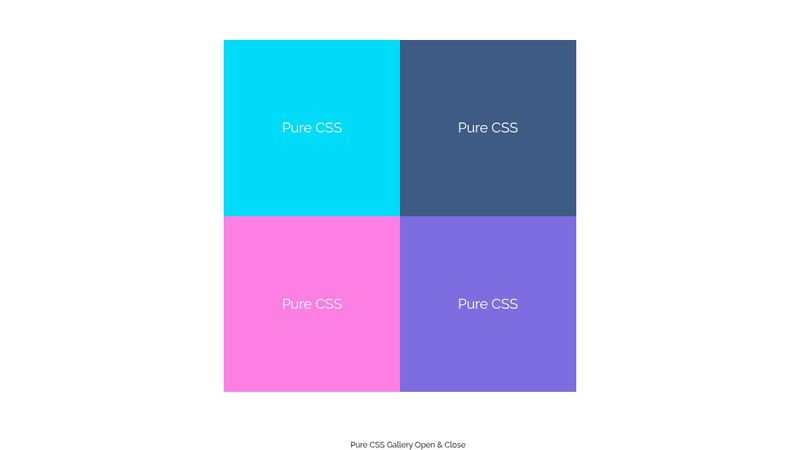 Pure CSS Gallery Open & Close