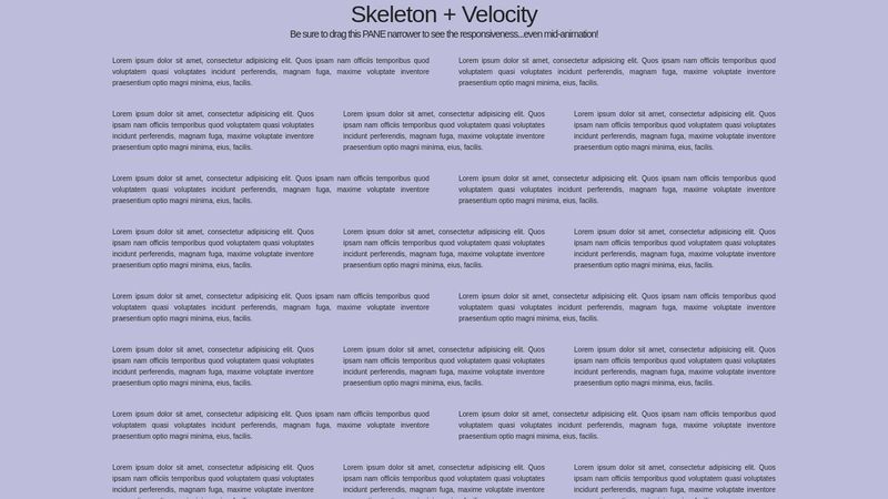 Skeleton CSS + Velocity JS