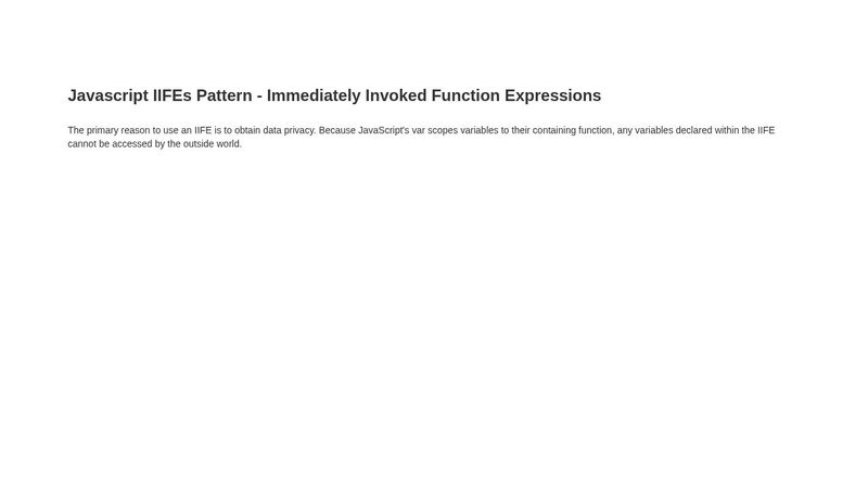 Javascript Modular IFFEs