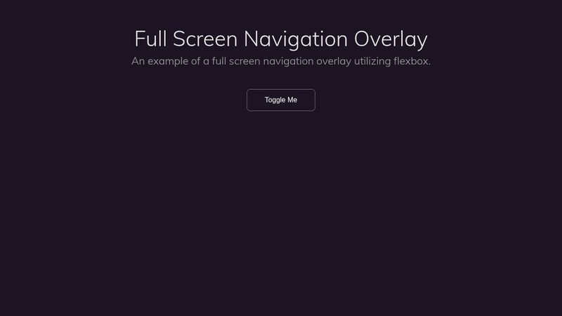 Full Screen Navigation Overlay