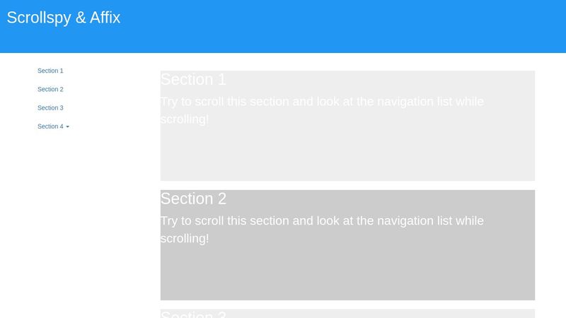 Bootstrap Affix Menu