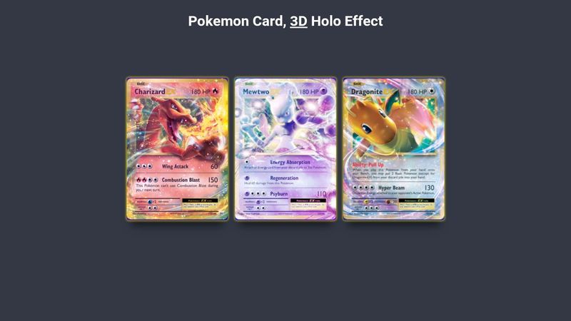 3D Pokemon Card Holo Effect