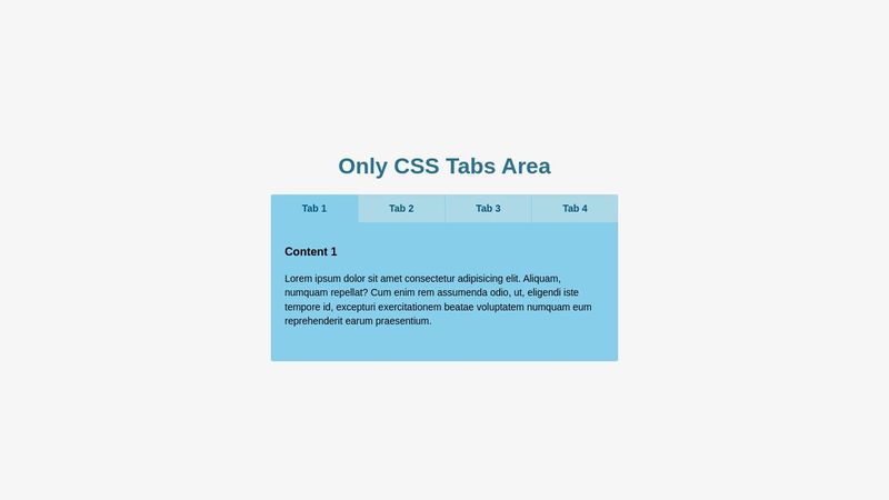 Only CSS Tabs Area