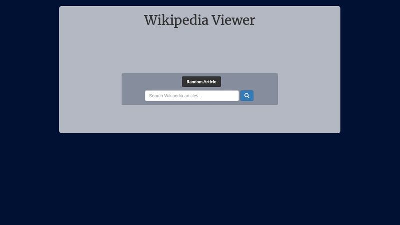 Build a Wikipedia Viewer