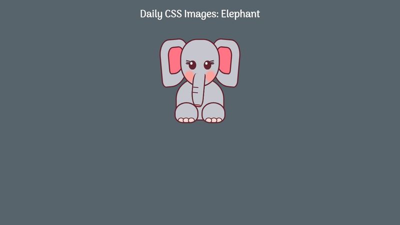 #dailycssimages Elephant Pure CSS